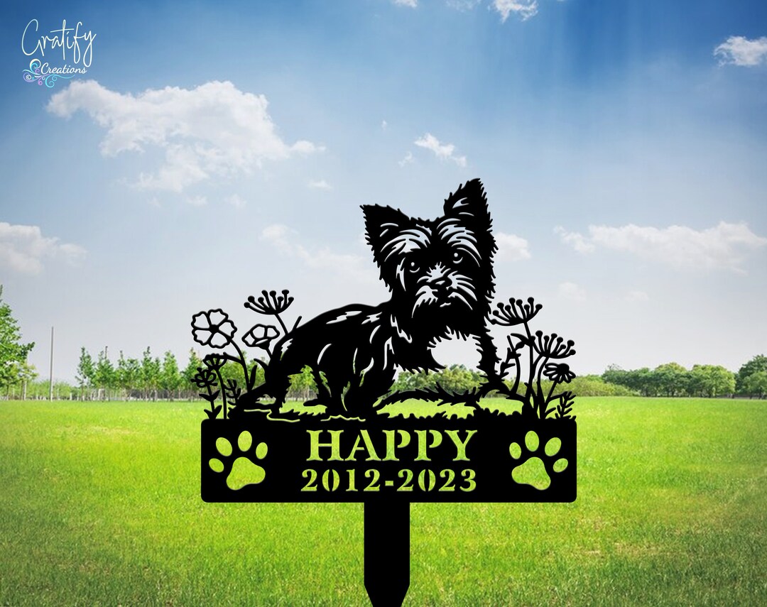Yorkshire Terriers Dog Sign Dog Memorial Stake, Metal Stake, Sympathy ...