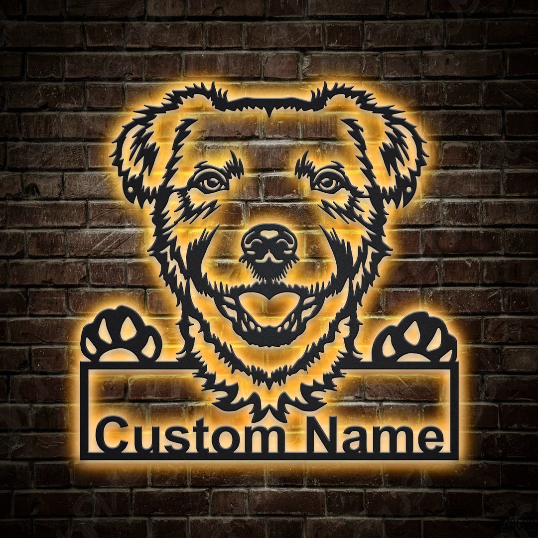 Personalized Parson Russell Terrier Dog Metal Sign With LED Lights ...