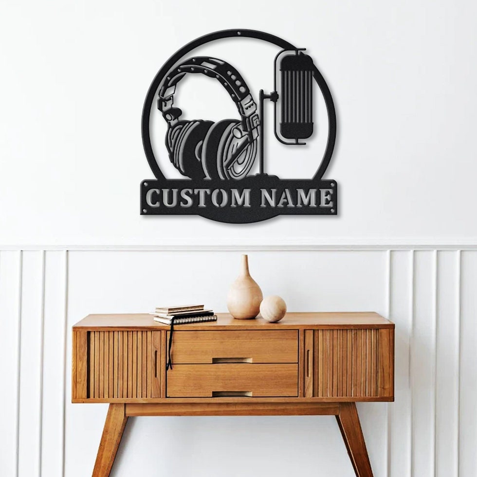 Microphone Metal Sign LED Lights V1, Custom Microphone Metal Signs ...