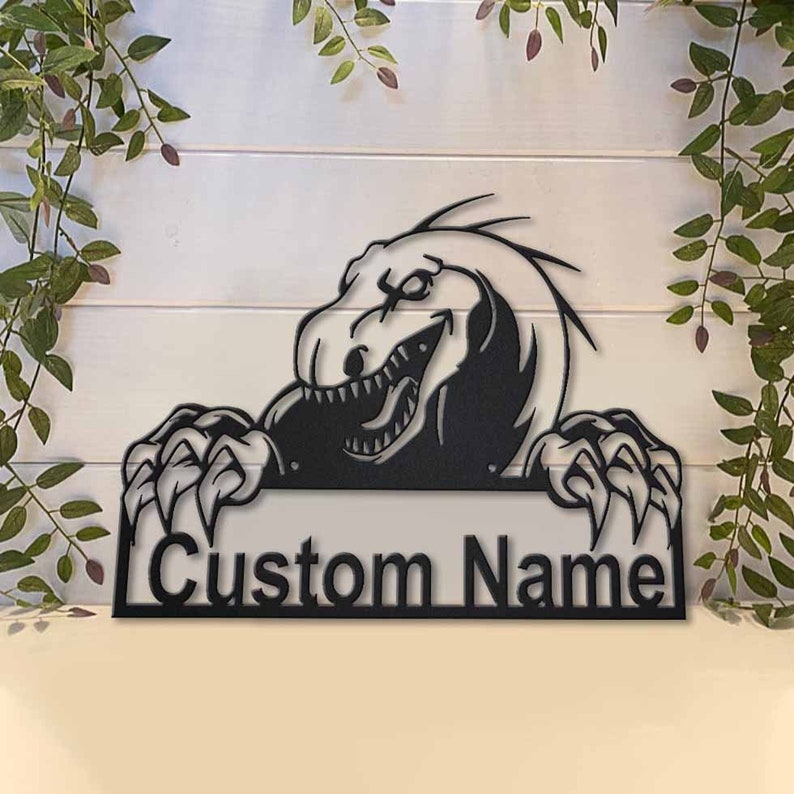 Personalized Velociraptor Dinosaur Metal Sign Art | Custom Velociraptor ...