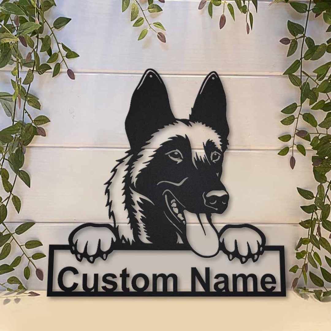 Malinois Dog Metal Sign Art, Custom Malinois Dog Metal Sign, Animal ...