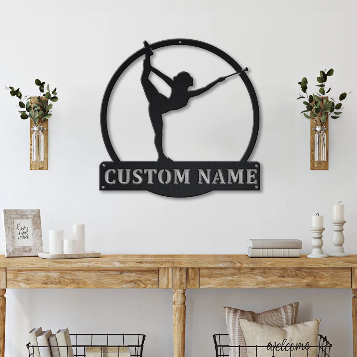 Baton Twirling Metal Wall Art LED Light V1, Custom Baton Twirling Metal ...