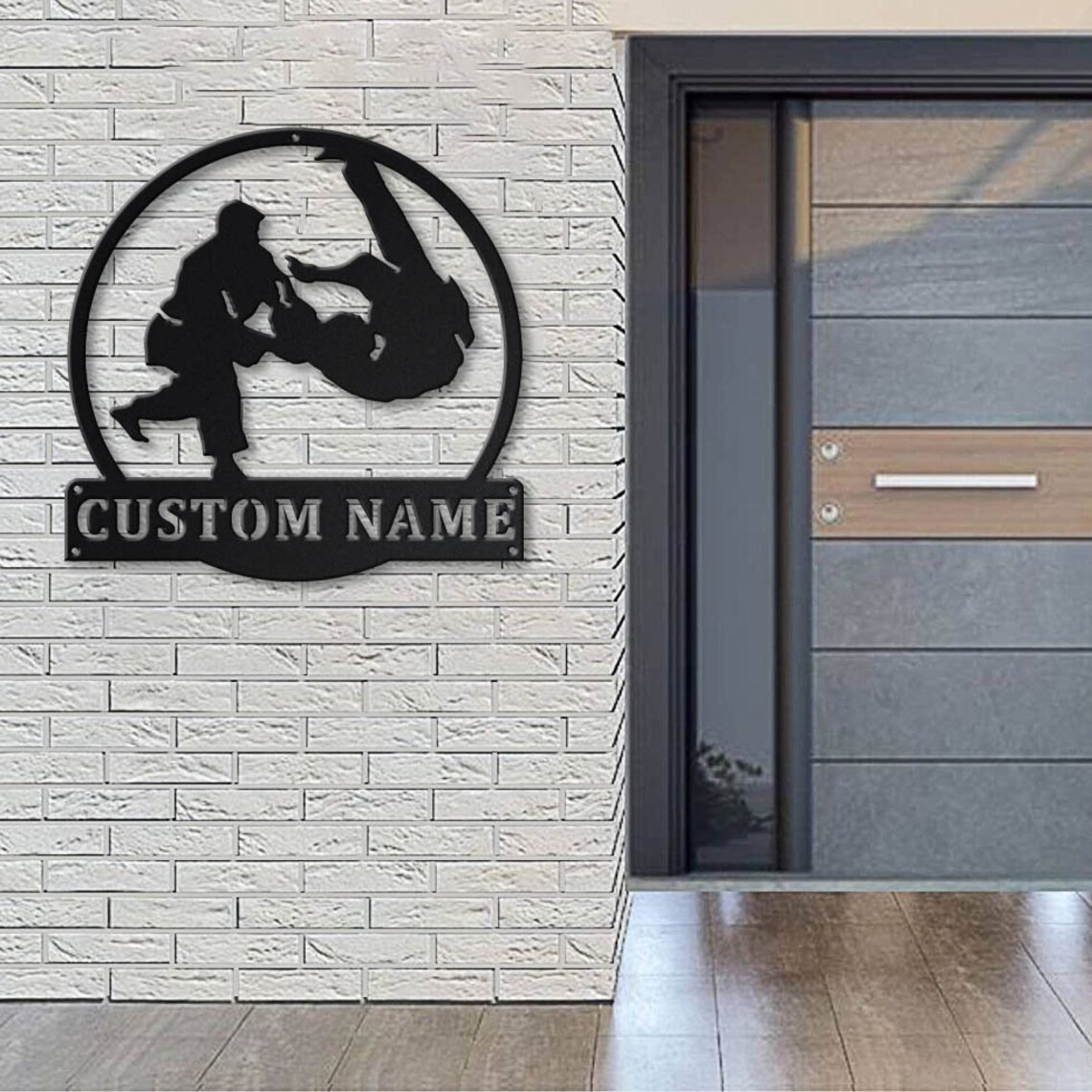 Custom Brazilian Jiu Jitsu Monogram Metal Sign Art V2, Personalized Jiu ...