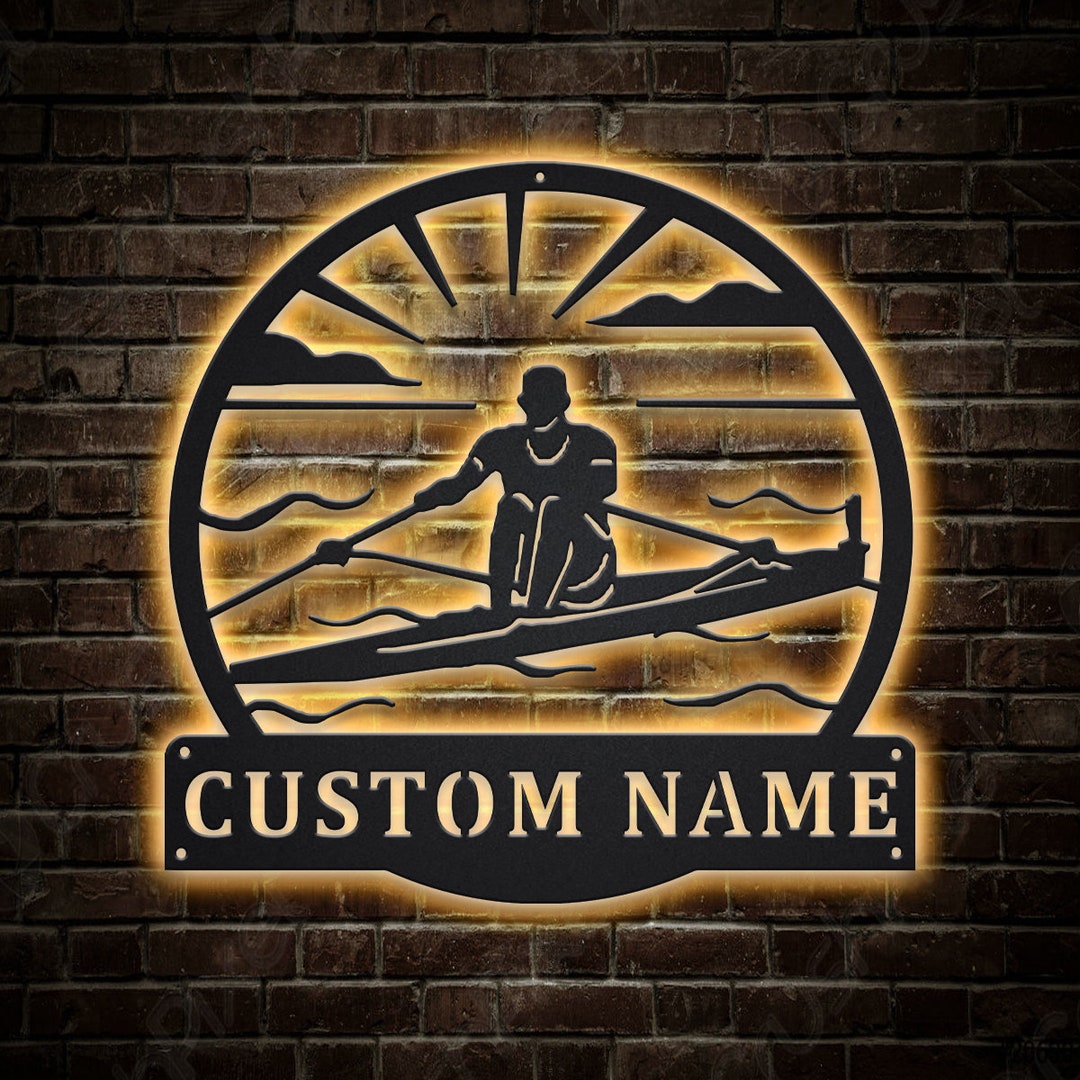Personalized Sculling Sport Metal Sign With LED Lights,custom Sculling ...