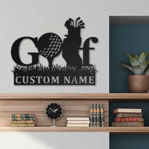 Golf Sign,custom Golfing Metal Wall Art With Led Lights,metal Golf Name ...