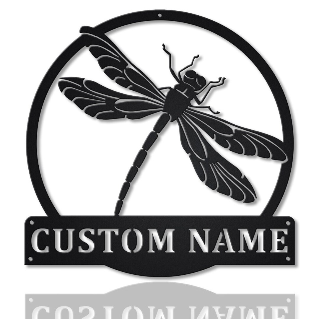 Dragonfly Monogram Metal Sign Art, Dragonfly Metal Sign, Dragonfly Wall ...