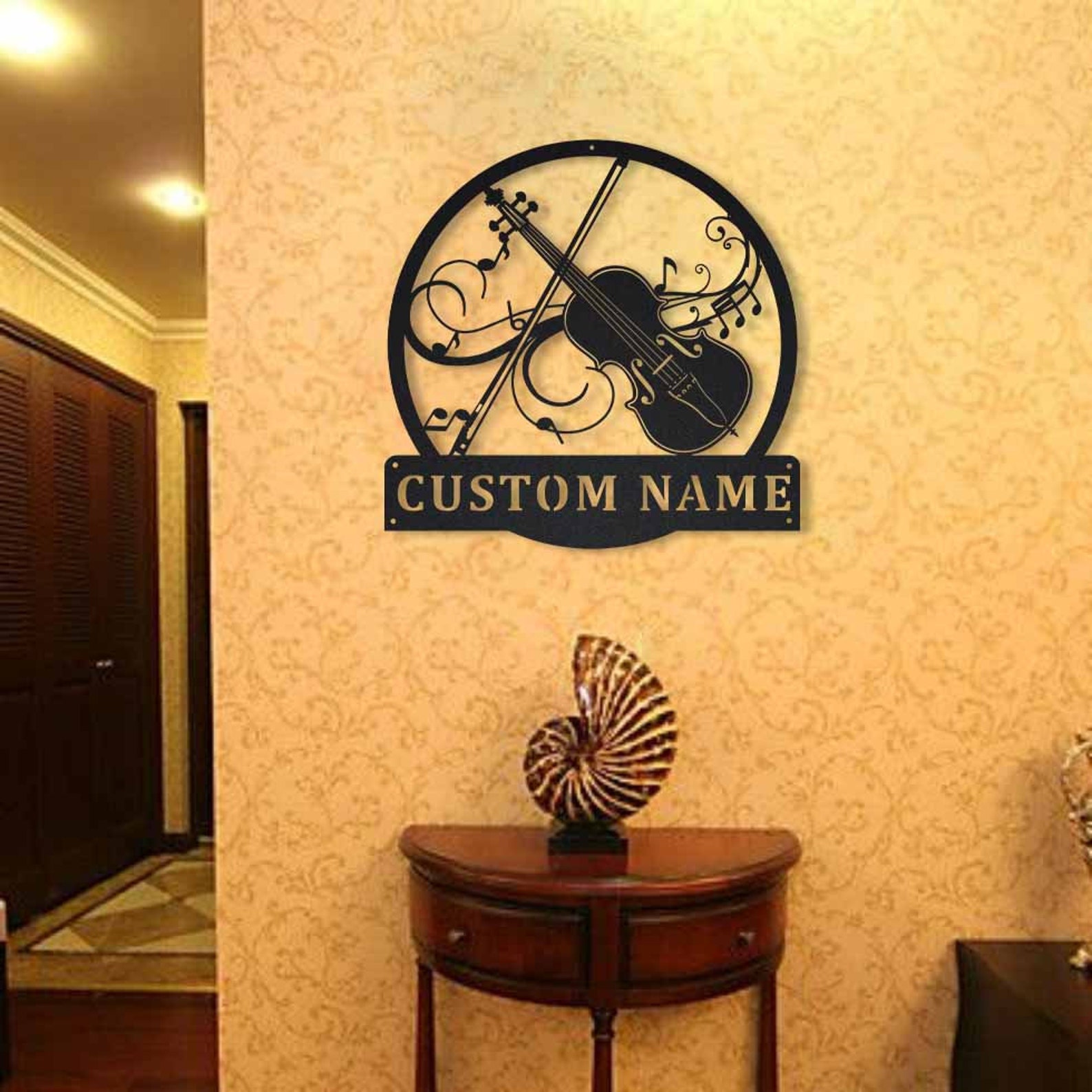 Violin Monogram Custom Metal Sign Art Custom Violin Music - Etsy