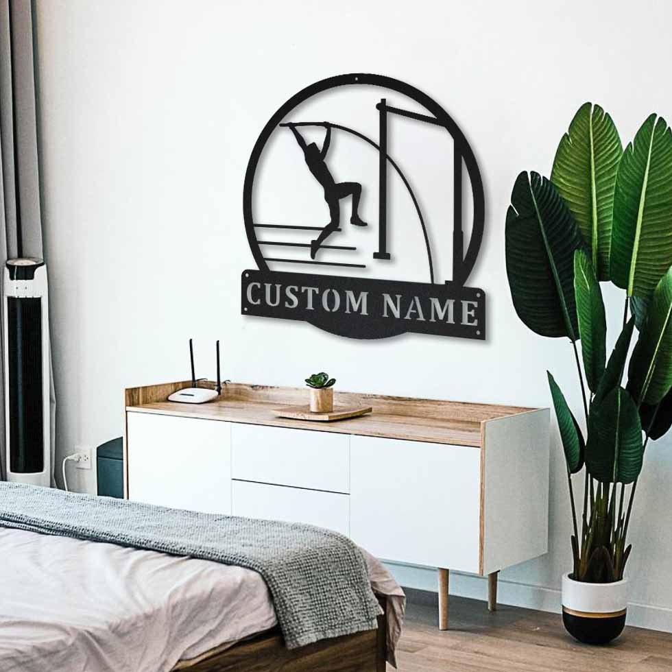 Pole Vault Sport Monogram Metal Sign Art, Custom Pole Vault Sport Metal ...