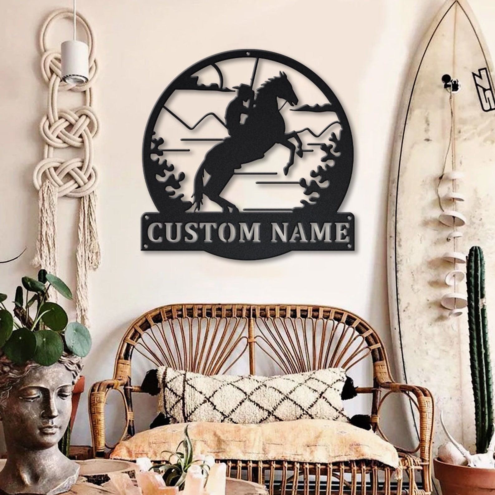 Horse and Rider Metal Sign LED Lights V4, Custom Horse and Rider Metal ...