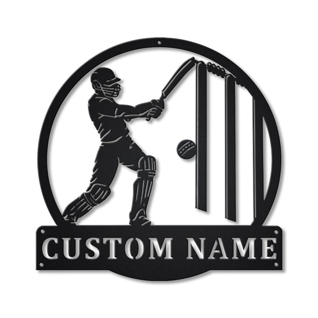 Custom Cricket Sport Metal Sign Art, Personalized Cricket Metal Sign ...