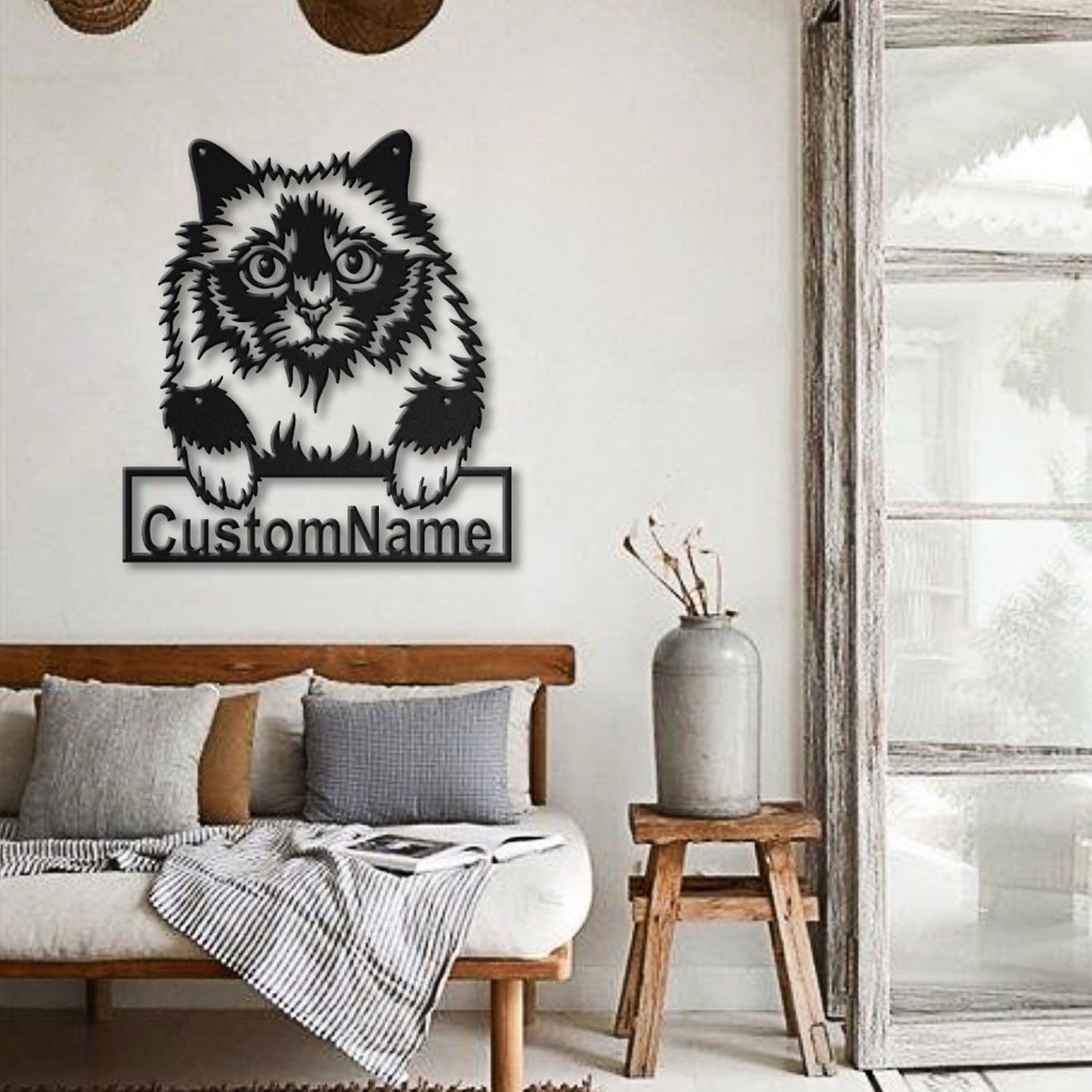 Holy Burma Cat Metal Sign Art, Custom Holy Burma Cat Metal Sign, Cat ...