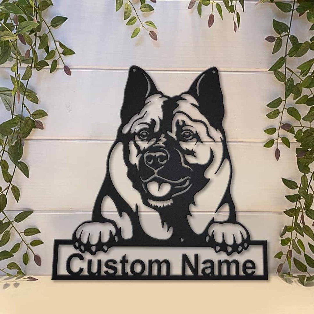 Norwegian Elkhound Dog Metal Sign Art, Custom Norwegian Elkhound Dog ...