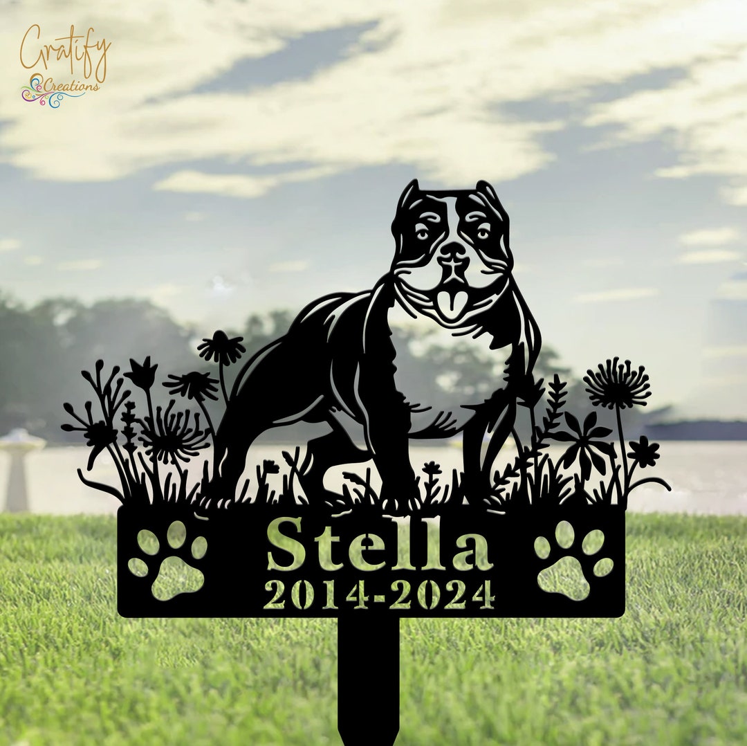 American Bully Sign , Custom Dog Memorial Stake, Metal Stake, Sympathy ...