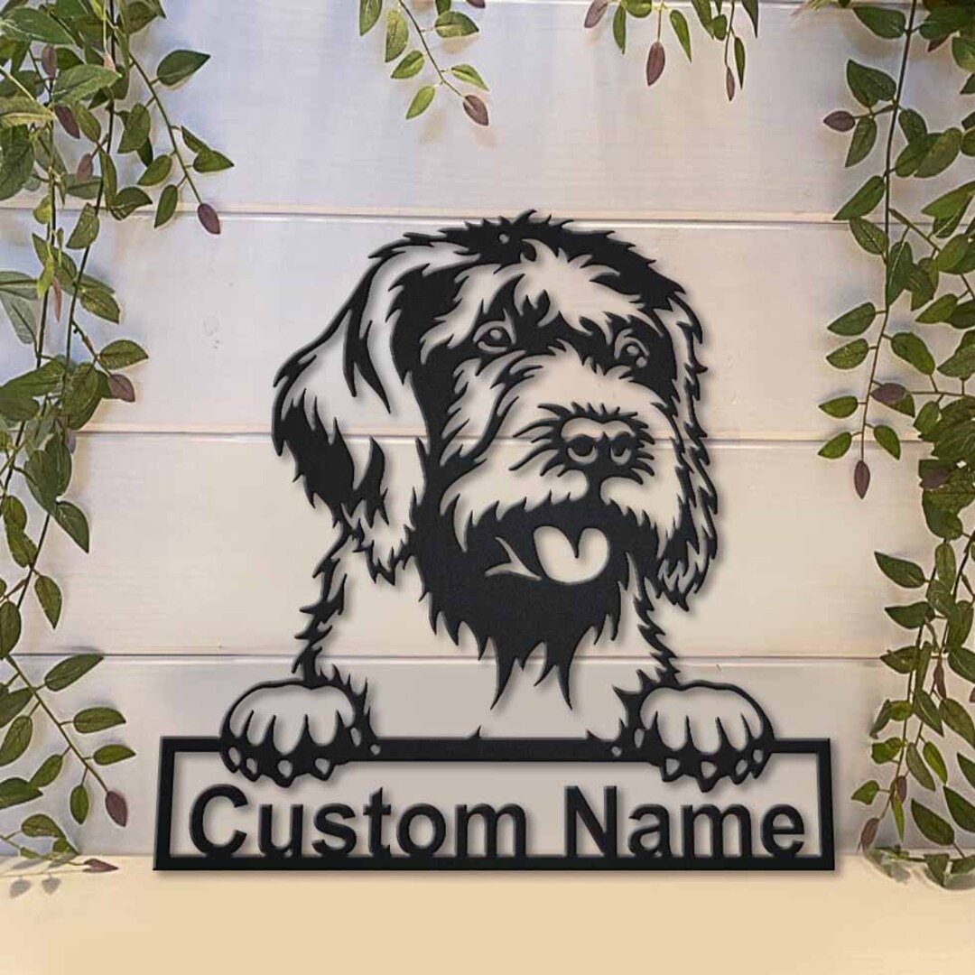 Wirehaired Pointing Griffon Dog Metal Sign Art, Custom Wirehaired ...