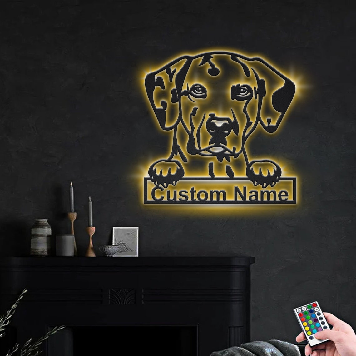Custom Dalmatian Dog Metal Sign With LED Lights, Personalized Dalmatian ...