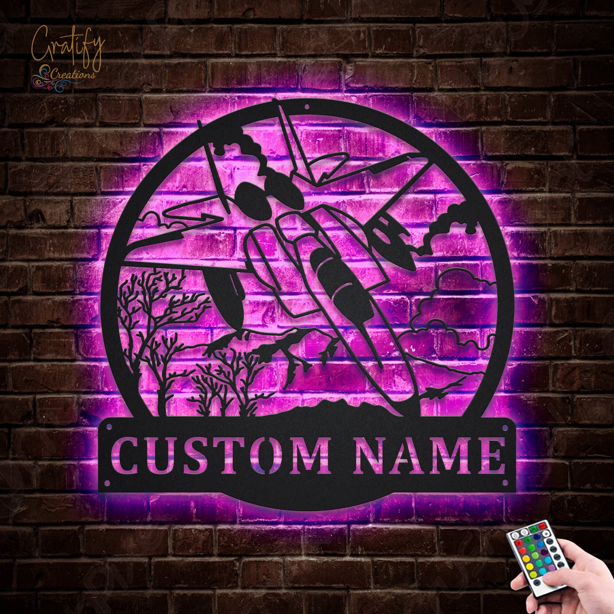 Jet Fighter Metal Sign LED Lights V1, Custom Jet Fighter Metal Sign ...