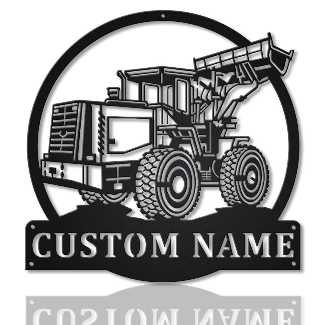Personalized Loader Bulldozer Monogram Metal Sign Art, Custom Bulldozer ...