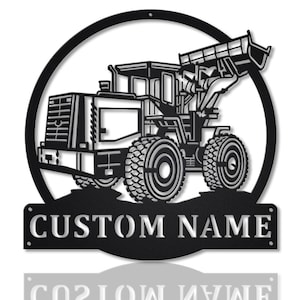 Personalized Loader Bulldozer Monogram Metal Sign Art, Custom Bulldozer ...