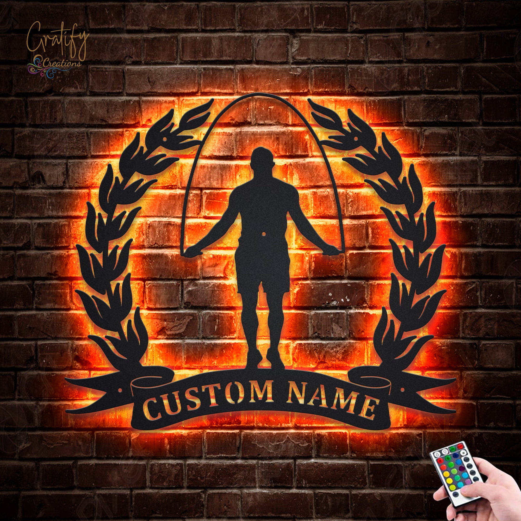 Gym Exercise Metal Wall Art LED Lights V2 Custom Bodybuilding - Etsy