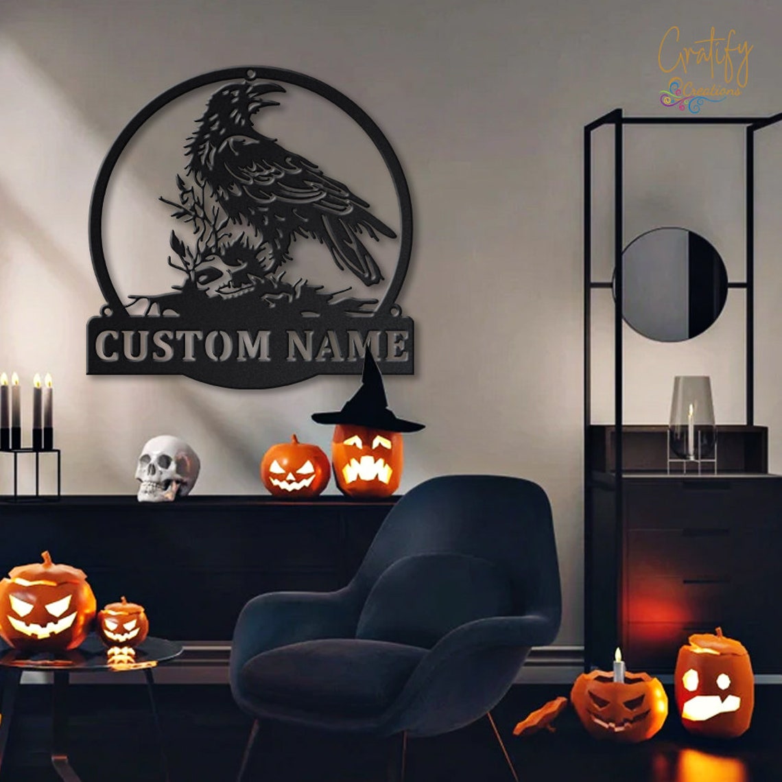 Personalized Halloween Metal Sign,welcome Sign,witch and Haunted Castle ...