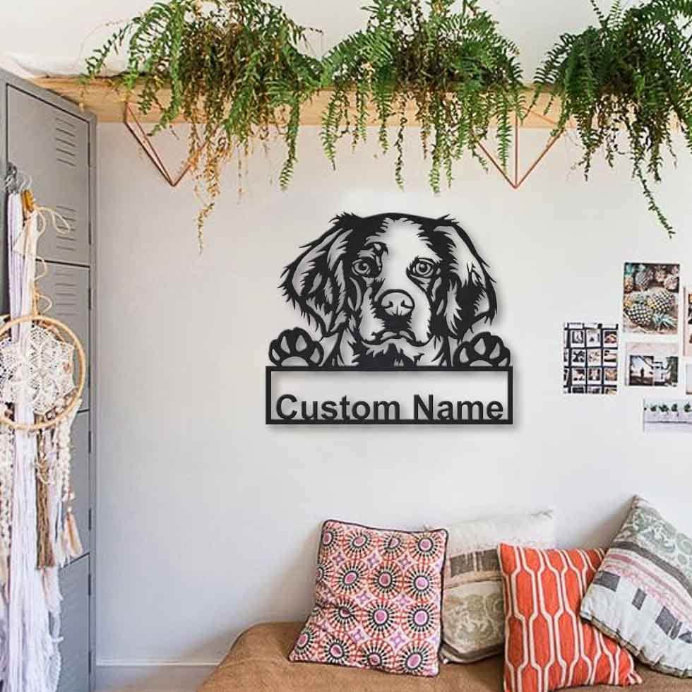 Brittany Spaniel Dog Metal Sign Art, Custom Brittany Spaniel Dog Metal ...
