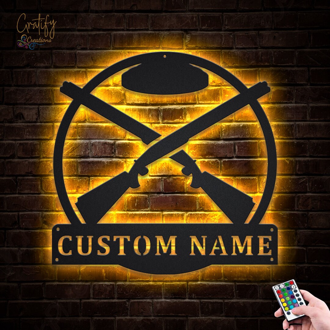 Trap Shooting Metal Sign LED Lights, Custom Trap Shooting Metal Sign ...