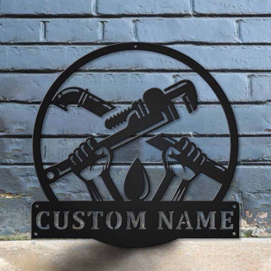 Custom Plumbing Metal Sign Art Personalized Plumber Monogram - Etsy
