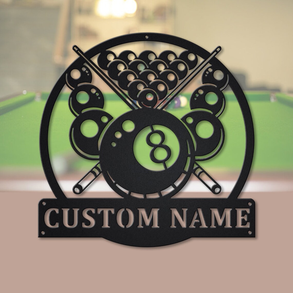 Custom Billiards Metal Sign LED Lights V4 Personalized - Etsy