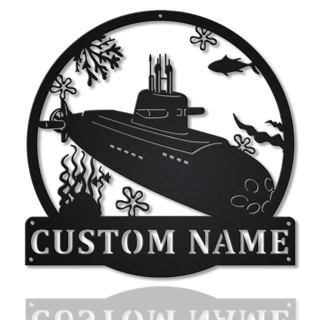 Submarine Monogram Metal Sign Art, Custom Submarine Metal Sign ...