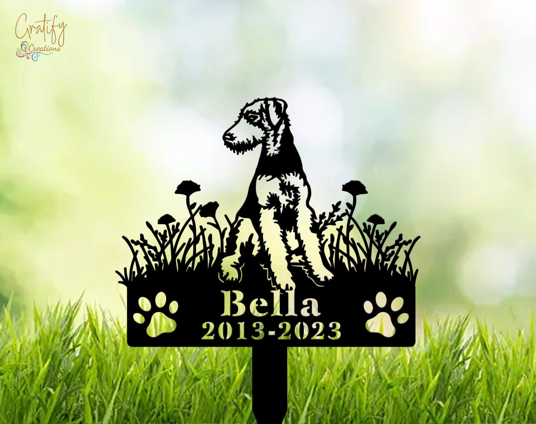 Airedale Terriers Dog Sign Dog Memorial Stake, Metal Stake, Sympathy ...