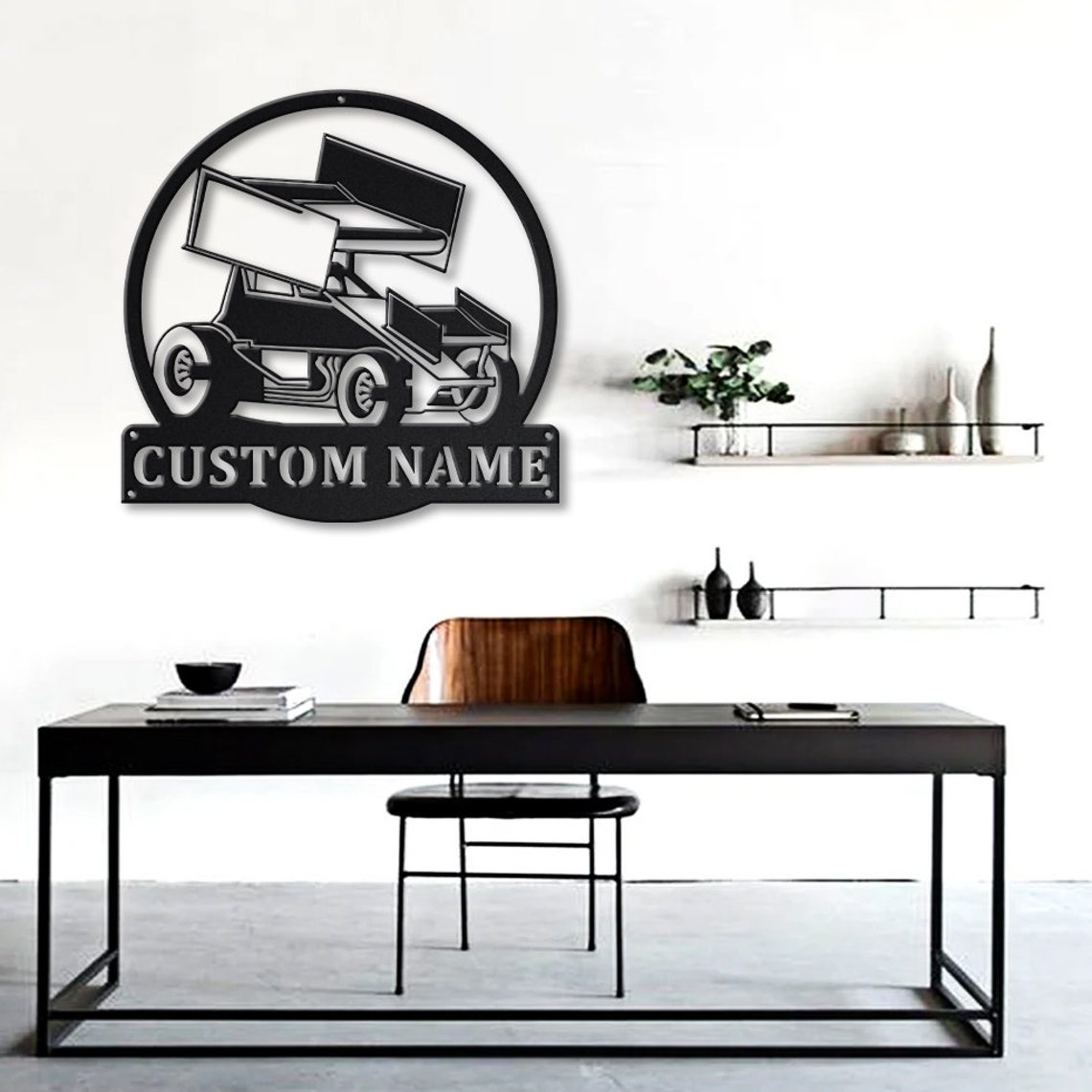 Custom Sprint Car Metal Monogram Sign: Racing Home Decor - Etsy