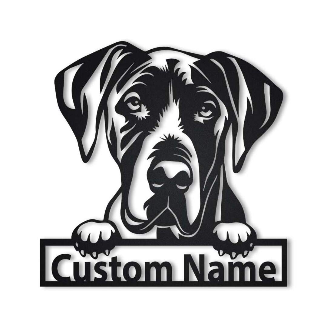 Custom Great Dane Dog Metal Sign Art, Personalized Great Dane Dog Metal ...