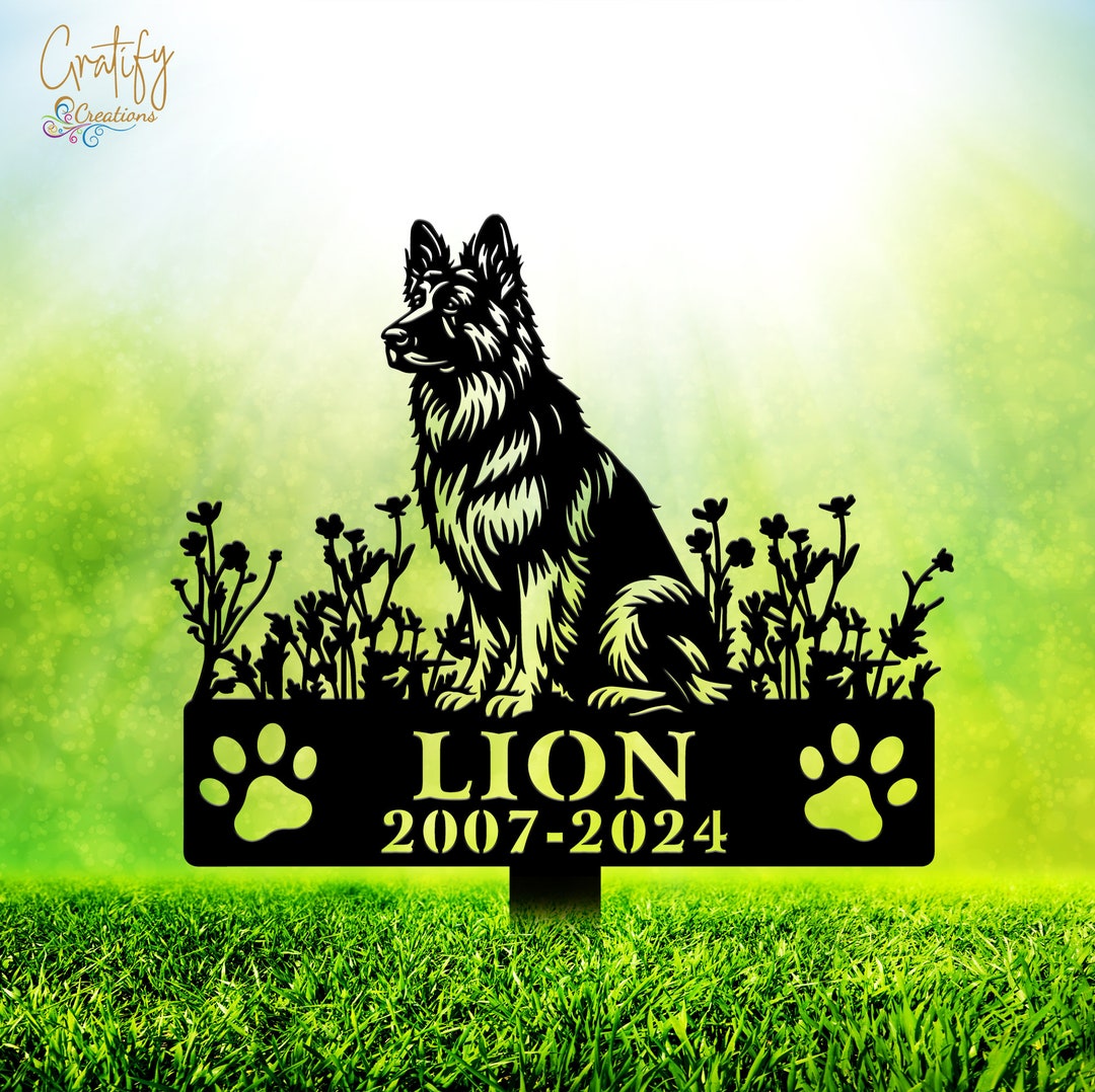 German Shepherd Memorial Stake Sign Personalized,pet Grave Markers Sign ...