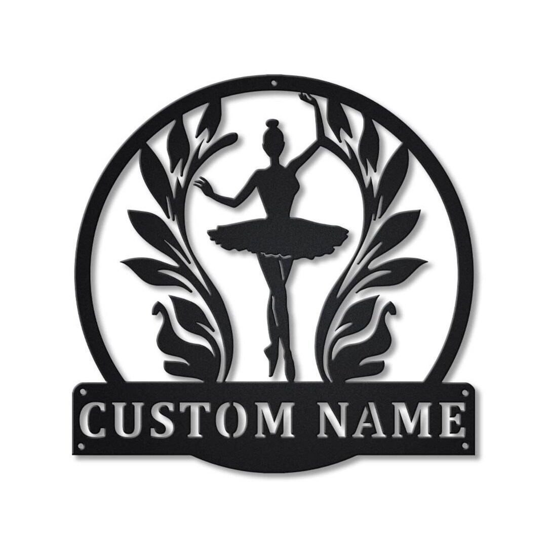 Ballet Dance Monogram Metal Sign Art, Custom Ballet Dance Metal Sign ...