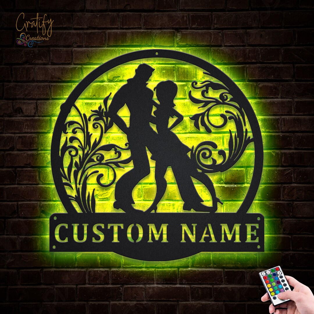 Ballroom Dancing Metal Sign LED Lights V6, Custom Ballroom Dancing ...