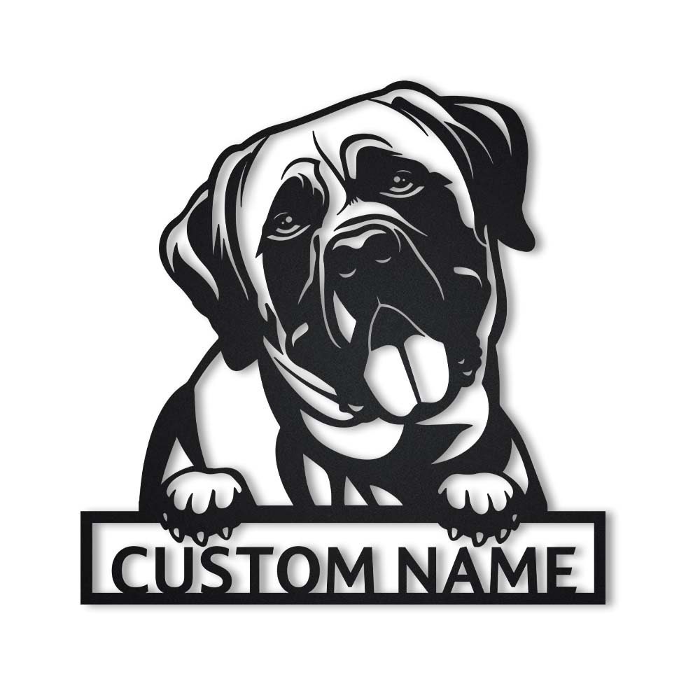 Mastiff Dog Metal Sign Art, Custom Mastiff Metal Wall Art, Mastiff Dog ...