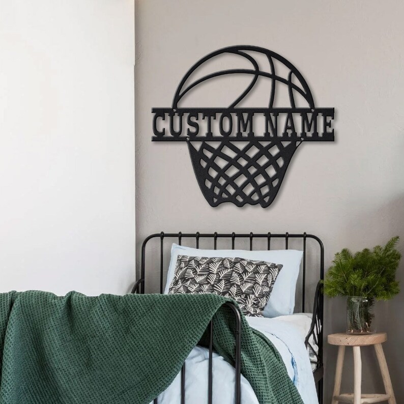Custom Basketball Metal Wall Art With LED Lights, Personalized ...