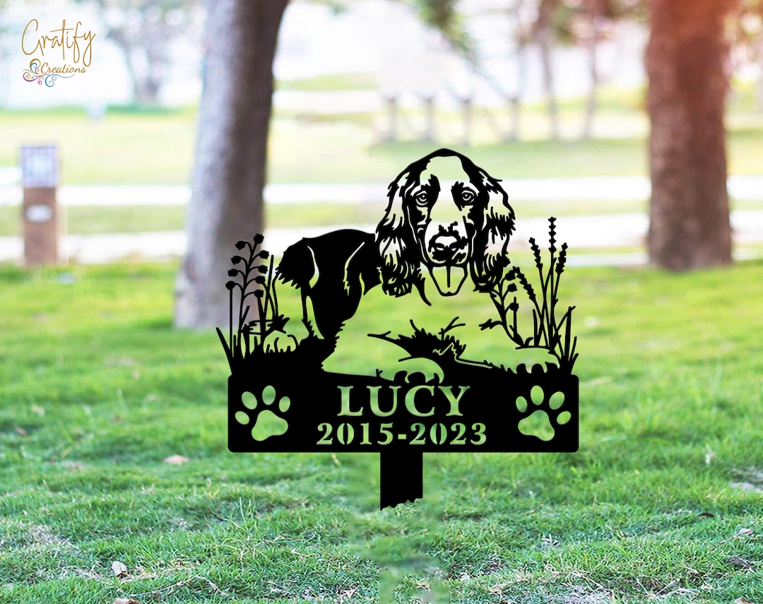 English Springer Spaniels Dog Sign Dog Memorial Stake, Metal Stake ...