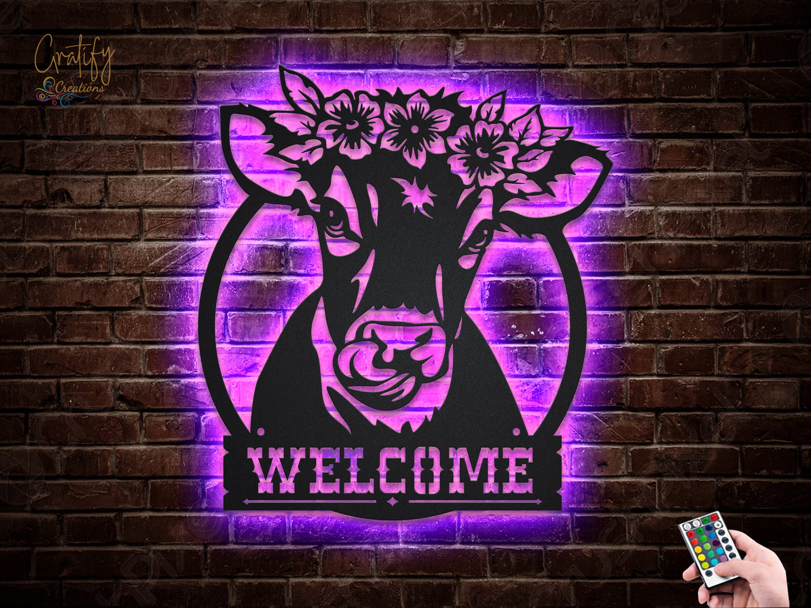 Decor Heifer Cow Wreath, Calf Welcome Sign, Welcome Farm Ranch Metal ...