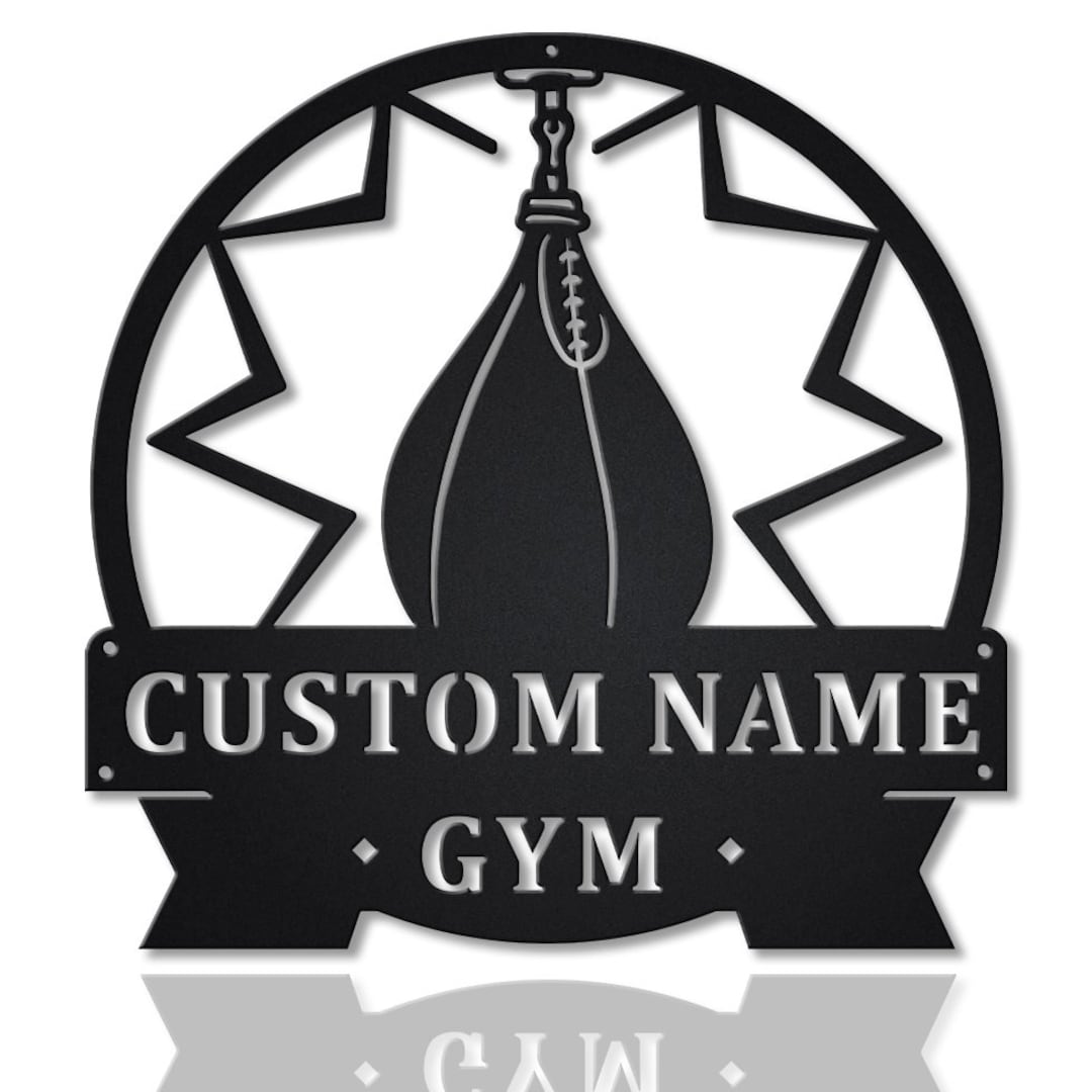 Personalized Gym Speed Bag Monogram Metal Sign Art | Custom Gym Speed ...