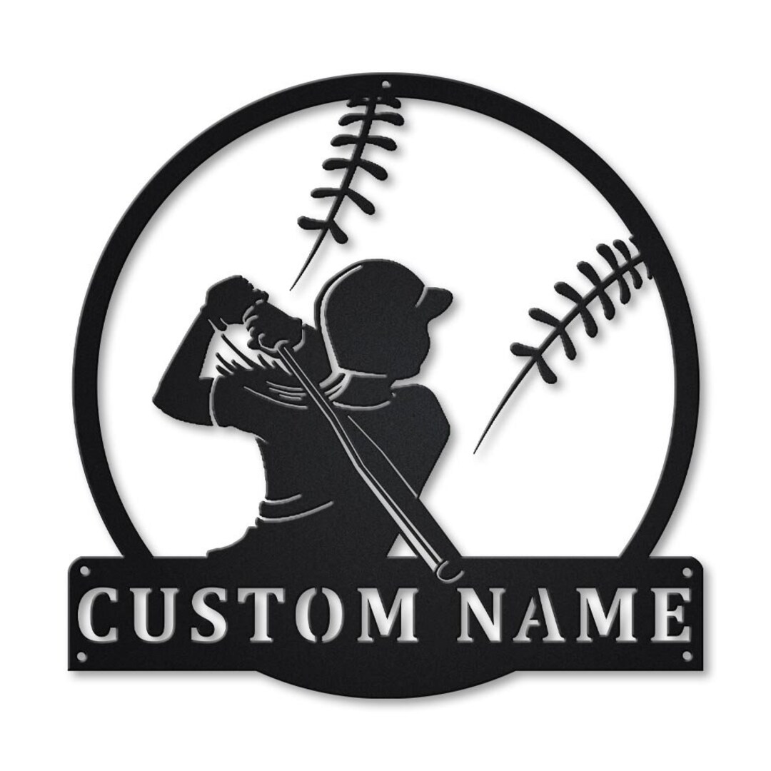 Personalized Softball Monogram Metal Sign Art , Custom Softball Metal ...