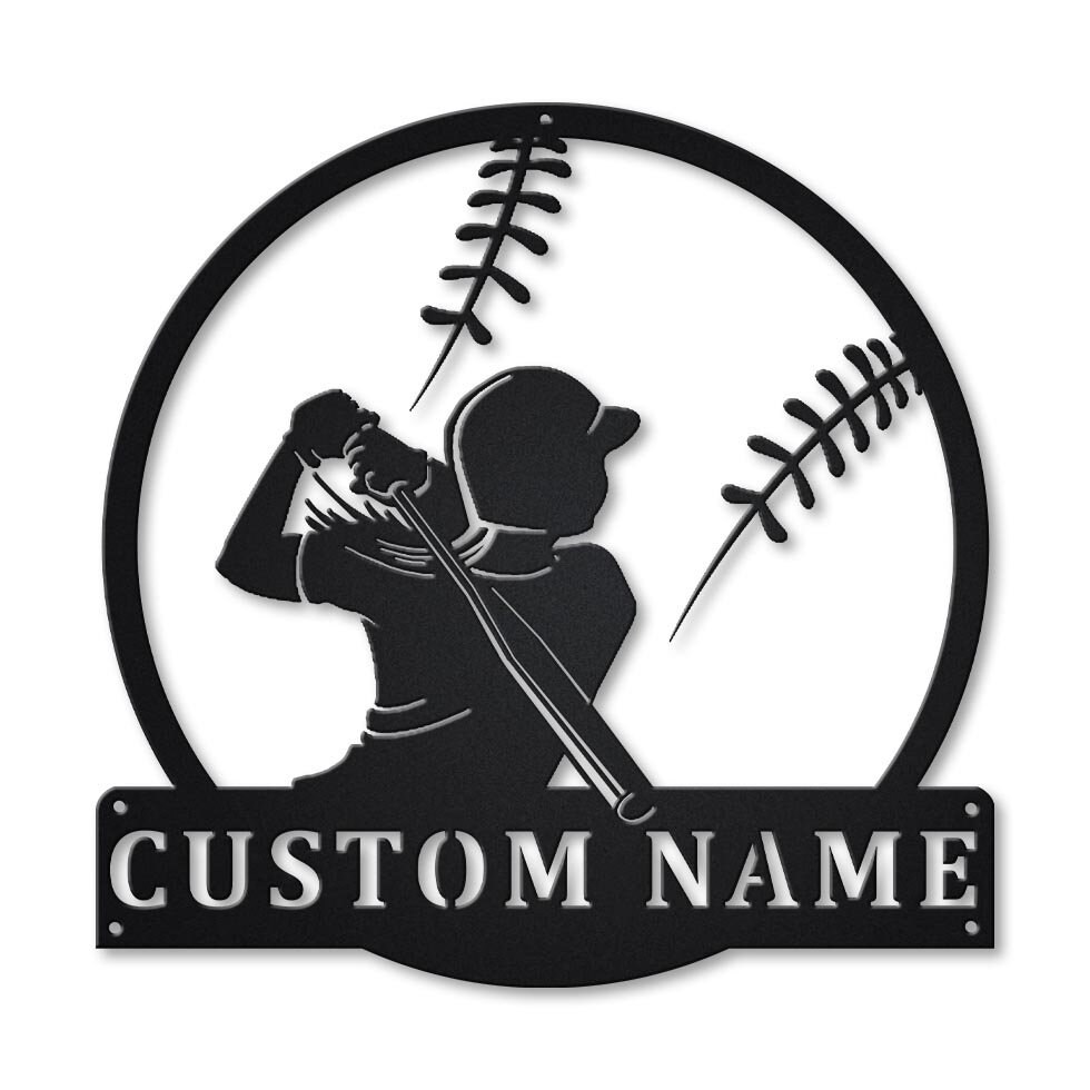 Personalized Softball Monogram Metal Sign Art Custom - Etsy
