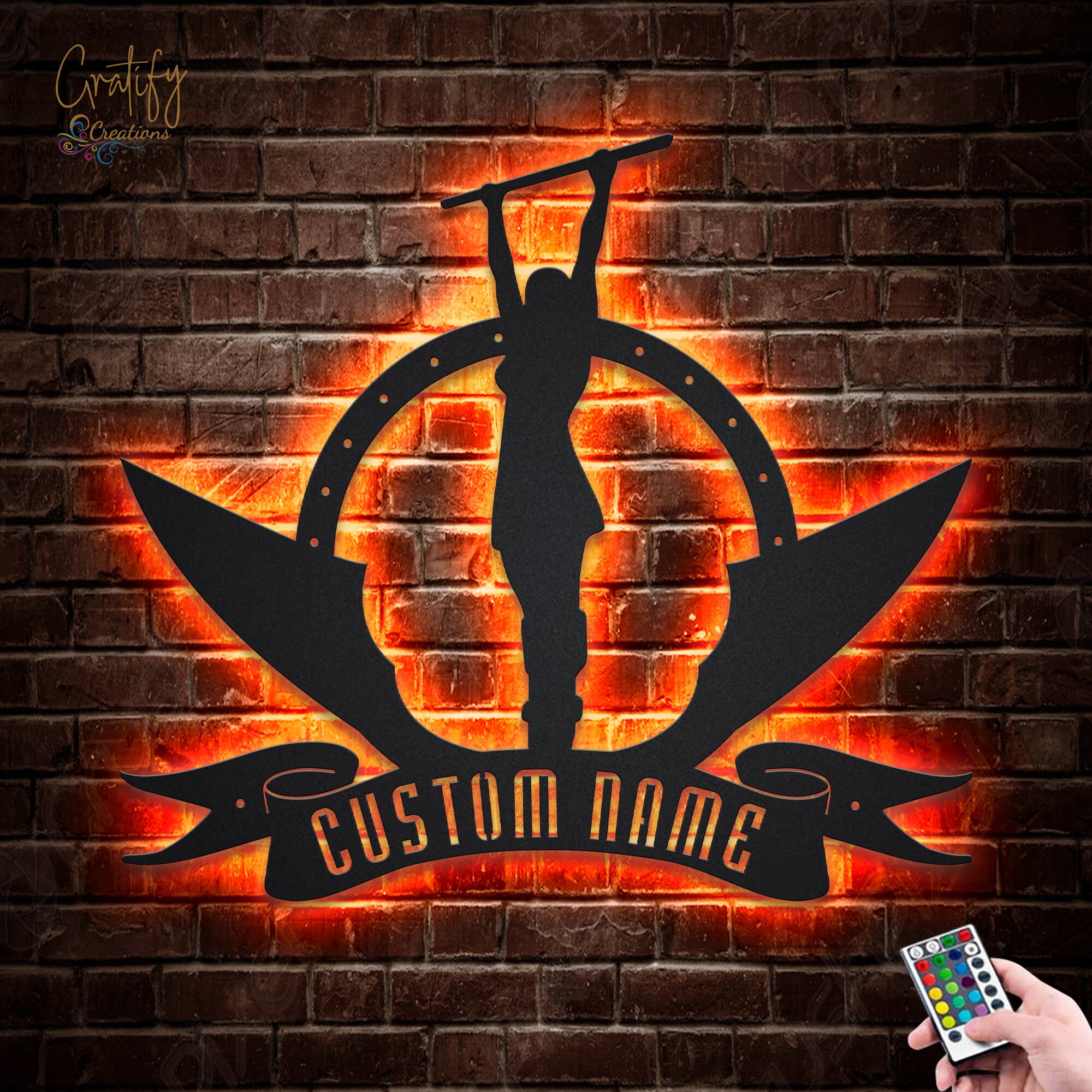 Female Bodybuilder Metal Sign LED Lights V9 Custom - Etsy