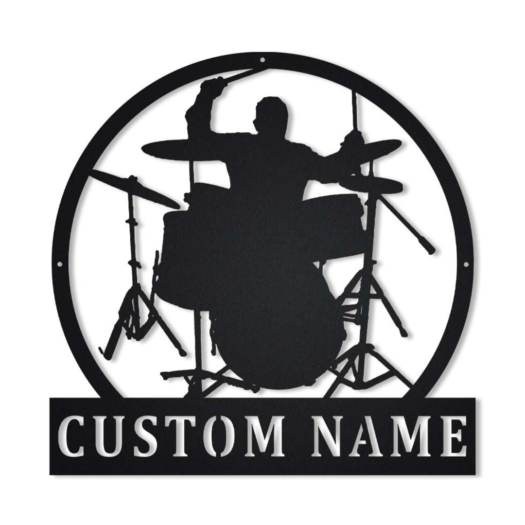 Custom Drummer Male Metal Sign Art, Personalized Drummer Male Metal ...