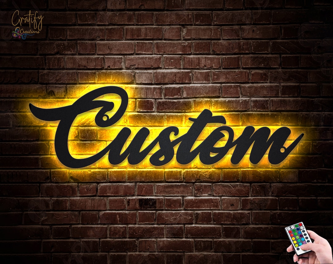 Your Text Words Sign Custom LED Metal Wall Art | Home Decor, Family ...