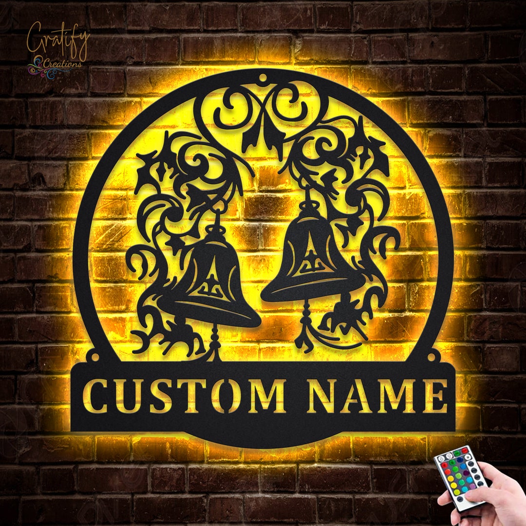 Custom Metal Sign for Halloween, Personalized Name, Metal Wall Art ...