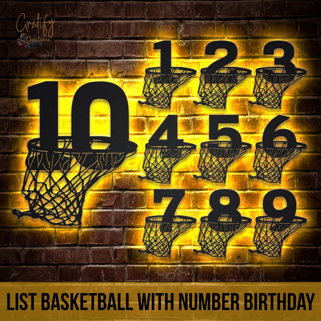 Custom Basketball Player Numbers Metal Wall Decor With LED Lights ...