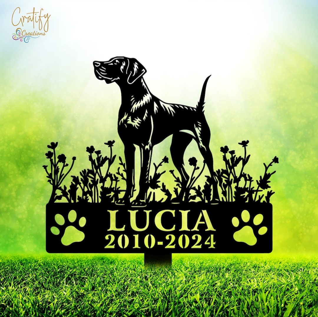 German Shorthaired Pointer Dog Sign Dog Memorial Stake, Metal Stake ...