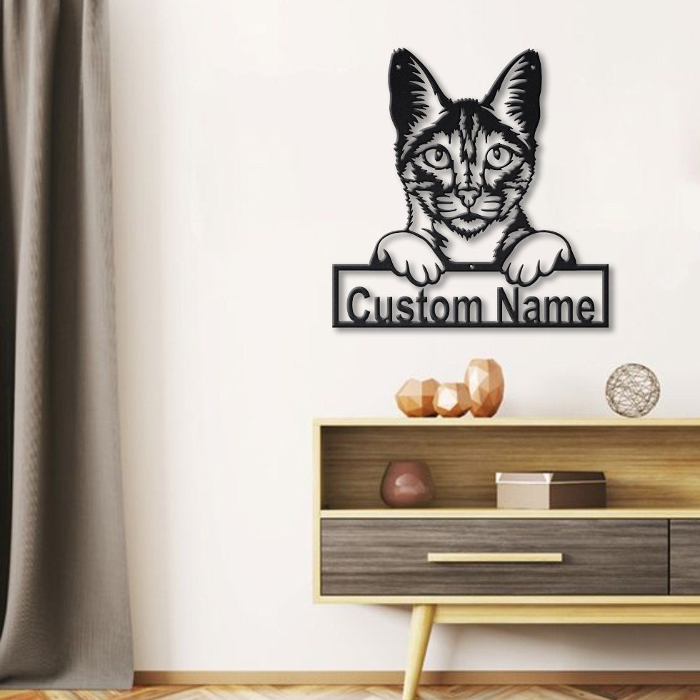Savannah Cat Metal Sign Art, Custom Savannah Cat Metal Wall Art ...