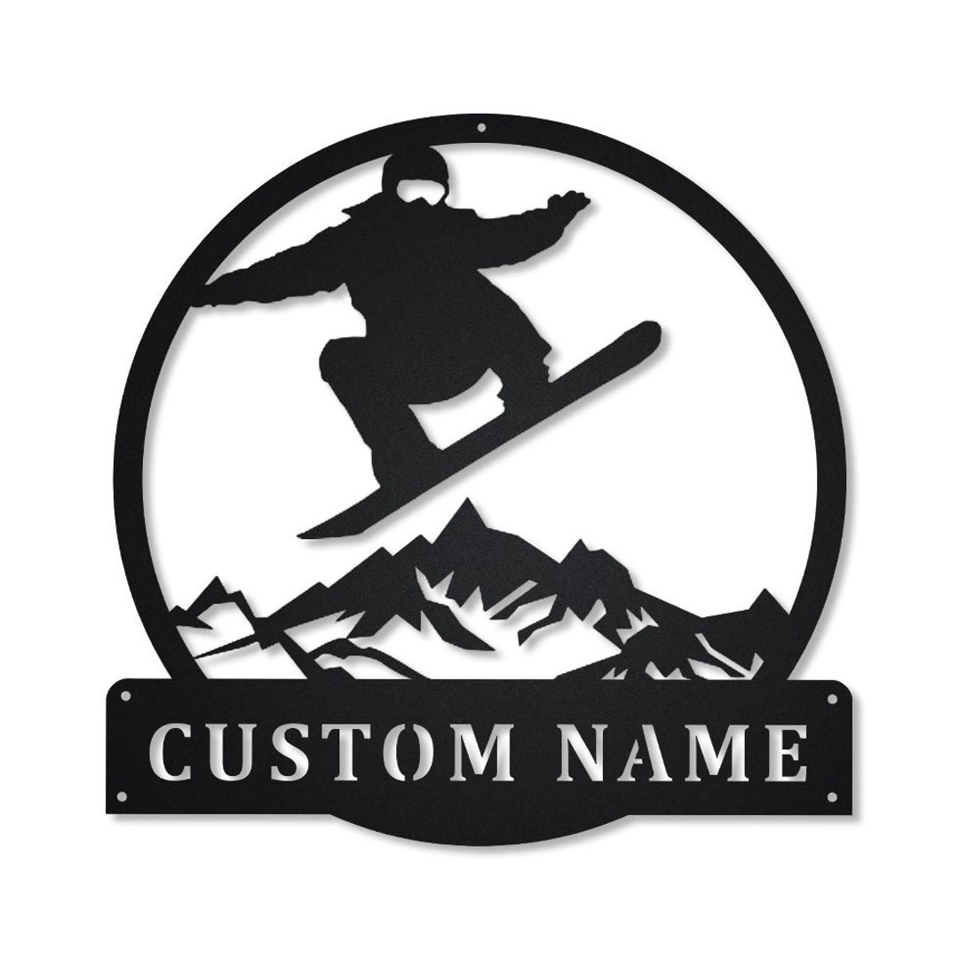 Custom Snowboarding Metal Sign Art, Personalized Snowboarding Metal ...